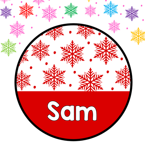 Editable Winter Student Name Tags, Printable Bright Snowflakes Name ...