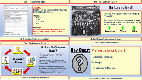 The Economic Boom - USA | Teaching Resources