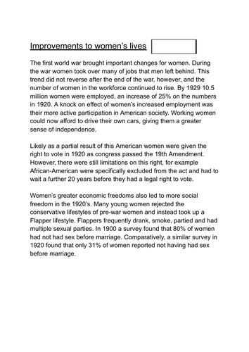 1920s women - USA | Teaching Resources