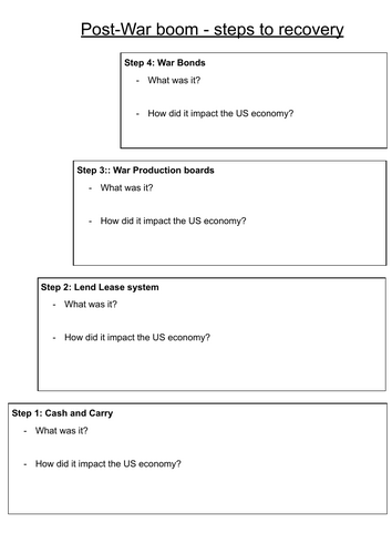 Economic Impact of WW2 | Teaching Resources