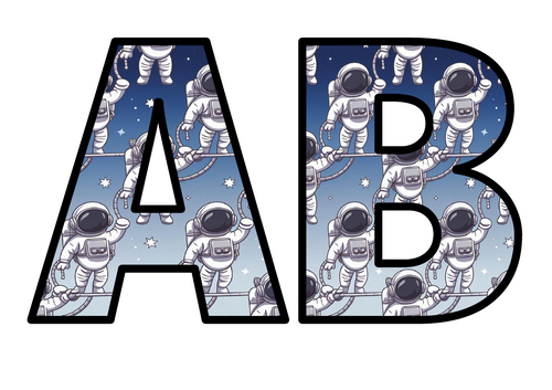 Astronauts Stars NEW Lettering FULL Set Instant Display Title Whole ...