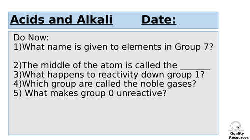 GCSE Acids and Alkalis Complete Lesson | Teaching Resources
