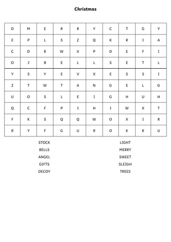 Christmas Word Search EYFS/KS1 | Teaching Resources