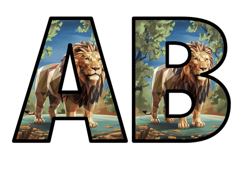 Lion NEW Lettering FULL Set Instant Display Title Whole Alphabet ...