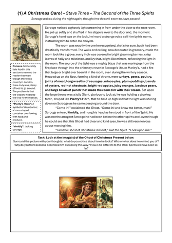 A Christmas Carol LA Extract Booklet (STAVE 3) | Teaching Resources
