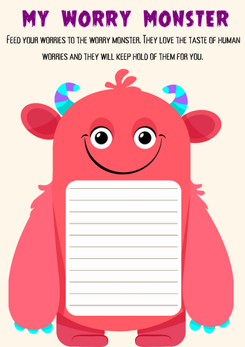 Worry Monster Worksheet | Teaching Resources