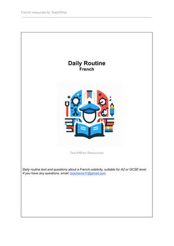 French- Daily routine_ Reading | Teaching Resources