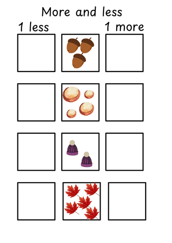 1 more and 1 less Autumn | Teaching Resources