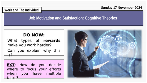 Oxford AQA A Level Psychology: COGNITIVE THEORIES OF JOB MOTIVATION [3. ...