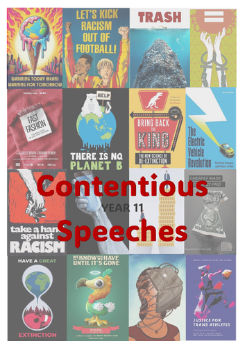 Booklet - contentious speech - QCE Year 11 English | Teaching Resources