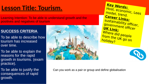 The growth of tourism - Geography KS3 KS4 | Teaching Resources