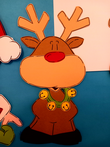 Christmas Santa’s Reindeer & Head Elf Printable Display – Black Ink ...