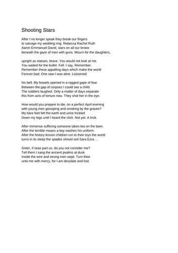 N5 Critical Essay "Shooting Stars" CAD | Teaching Resources