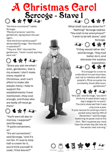 A Christmas Carol Scrooge Quotes | Teaching Resources