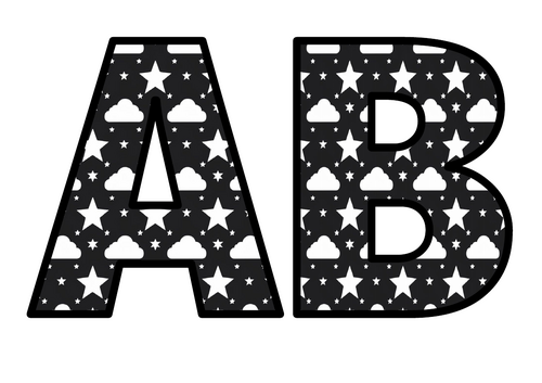 Star Cloud Black NEW Lettering FULL Set Instant Display Title Whole ...