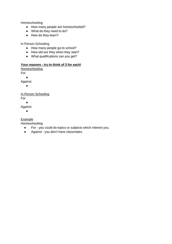 S2 Group discussion - The School Day | Teaching Resources