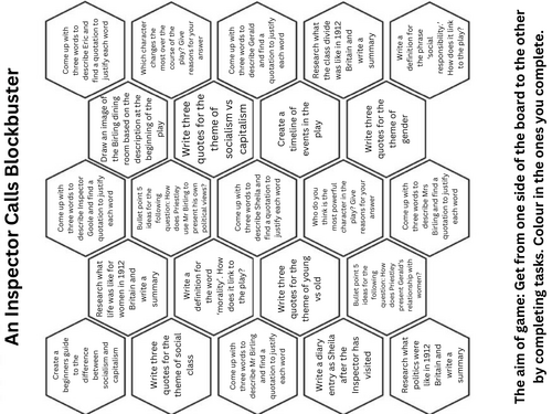 Literature Blockbuster sheets | Teaching Resources