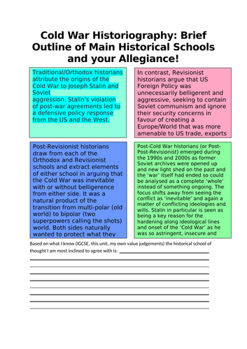 Cold War Origins & Development: Interpretations Guide CAIE 9489 Paper 3 ...