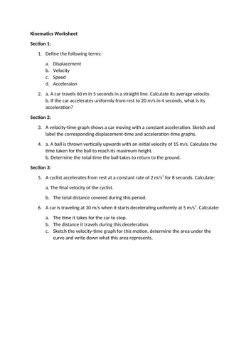 IB DP Physics - A.1 Kinematics - full teaching resources, new syllabus ...