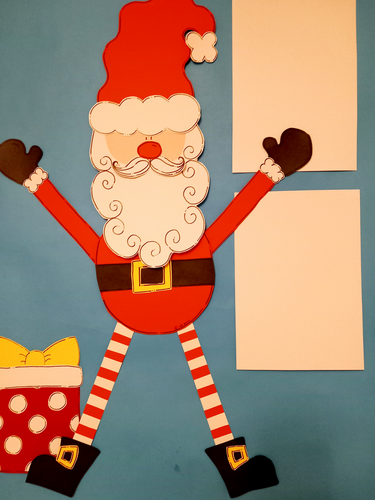Christmas Santa Long Legs & Sleigh Prinatble Display - Black Ink Only ...