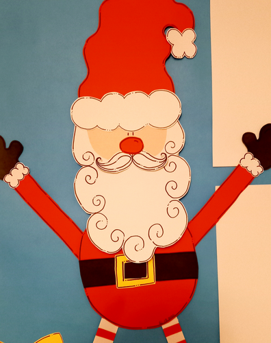 Christmas Santa Long Legs & Sleigh Prinatble Display - Black Ink Only ...