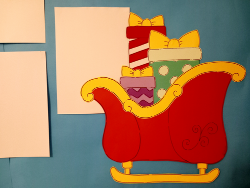 Christmas Santa Long Legs & Sleigh Prinatble Display - Black Ink Only ...