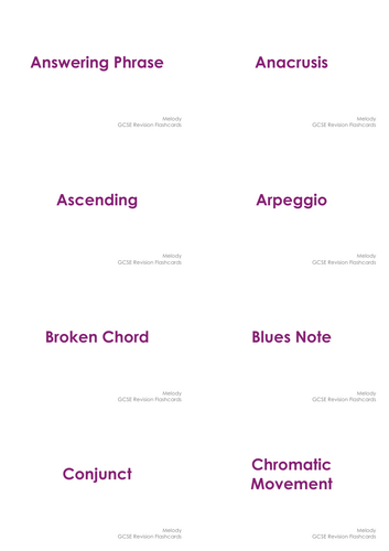 Eduqas GCSE Music Revision Flashcards | Teaching Resources