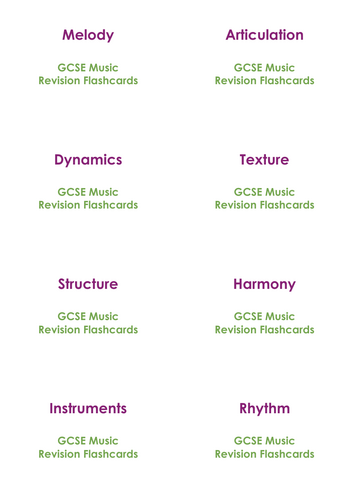 Eduqas GCSE Music Revision Flashcards | Teaching Resources