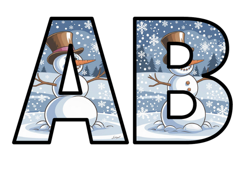 Snowman NEW Lettering FULL Set Instant Display Title Whole Alphabet ...