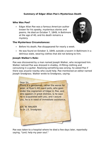 TRUE CRIME: Solving the Mystery of Edgar Allan Poe's Death…(FULL LESSON ...