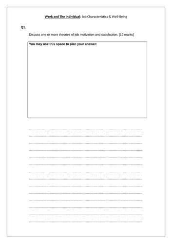 Oxford AQA A Level Psychology: JOB CHARACTERISTICS AND WELL-BEING [3.3. ...