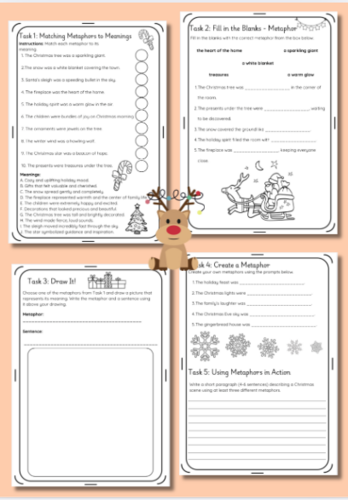 Christmas Metaphor Figurative Language English Workbook | Teaching ...