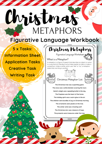Christmas Metaphor Figurative Language English Workbook | Teaching ...