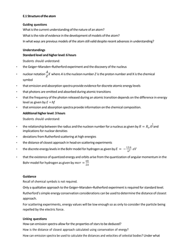 IB Physics Topics E.1-E.5 Complete Package| Atomic, Quantum, Fission ...