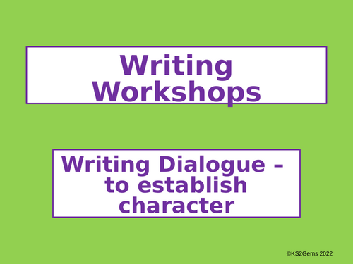 Dialogue to establish character PowerPoint | Teaching Resources
