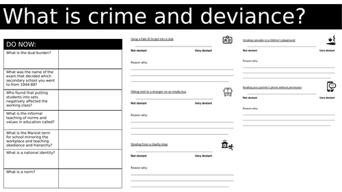 GCSE Sociology - Crime and Deviance (WJEC/AQA) | Teaching Resources