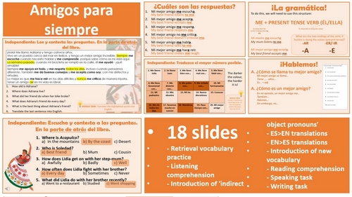 2026 Spanish AQA GCSE Module 3.3 - Amigos para siempre | Teaching Resources