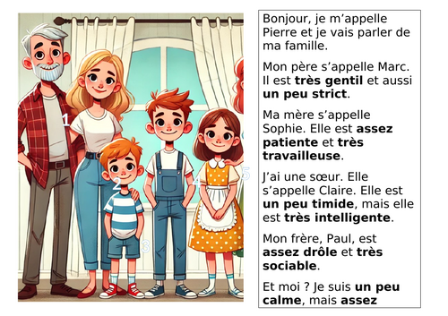 French family character KS3 | Teaching Resources