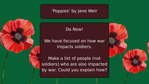 KS3 War Poetry Unit | Teaching Resources