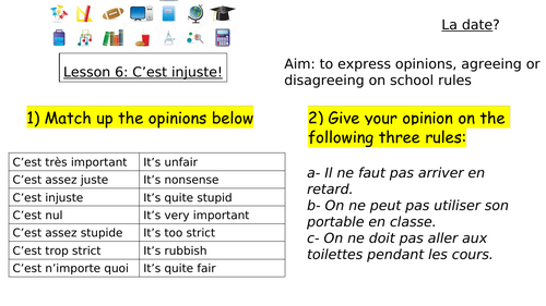 New French GCSE 2024 Spec Module 3 "Ma vie scolaire" | Teaching Resources
