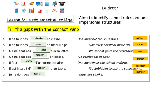 New French GCSE 2024 Spec Module 3 "Ma vie scolaire" | Teaching Resources