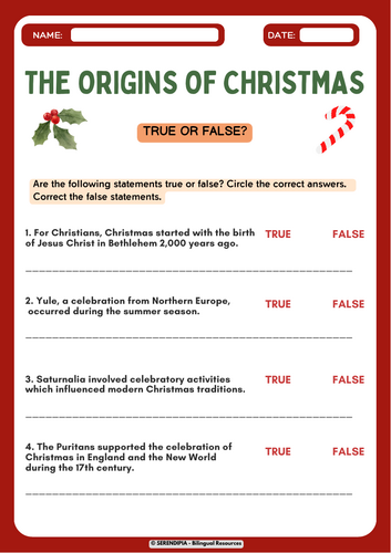 History of Christmas Reading Comprehension | Christmas Reading ...