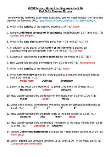 GCSE Music Listening Revision Part 3 | Teaching Resources
