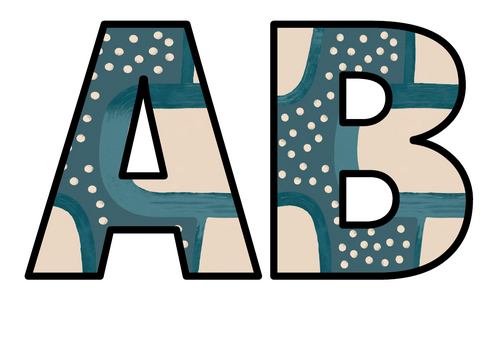 Boho Blue White Spots NEW Lettering FULL Set Instant Display Title ...