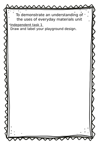 KS1 Assessment science - To demonstrate understanding uses of materials ...