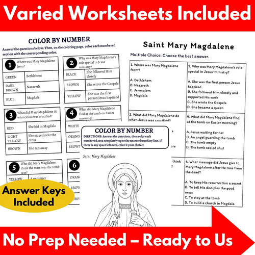 Catholic Saints - Saint Mary Magdalene - Reading Comprehension and ...