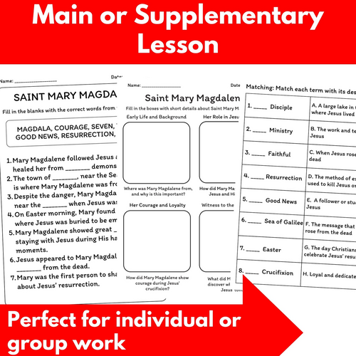 Catholic Saints - Saint Mary Magdalene - Reading Comprehension and ...
