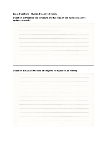 GCSE Biology - The Human Digestive System Revision Pack | Teaching ...