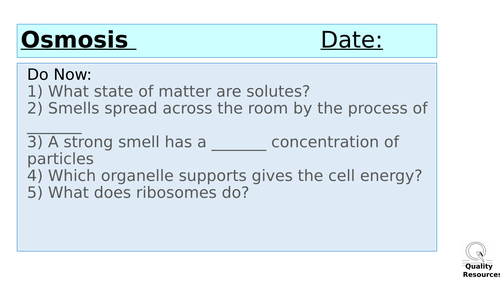 GCSE Osmosis PowerPoint Lesson with Differentiated Worksheets ...