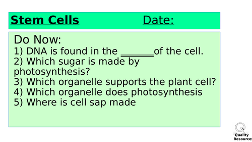 GCSE Stem Cells Complete Lesson with accompanying Worksheets | Teaching ...